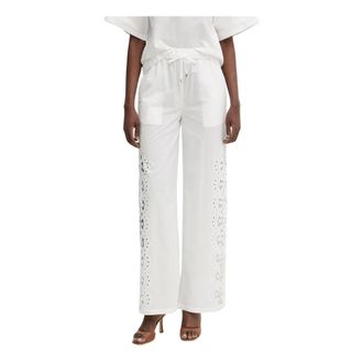 Patrizia Pepe Femme, Pantalons, Blanc, Taille: 42 FR Pantalon large