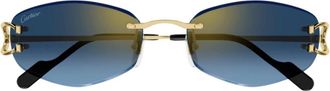 Cartier Sechseckige Sonnenbrille mit C-Detail - - Accessories - unisex - Gelb - ONE SIZE