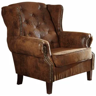 Massivmoebel24 Ohrensessel 102x93x102 braun chesterfield