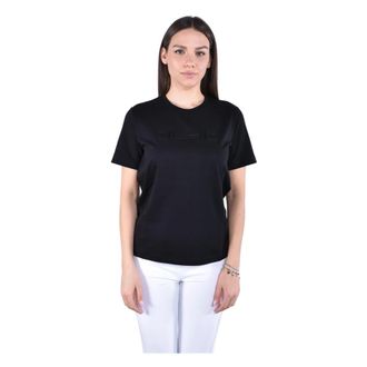 Elisabetta Franchi Jersey T-Shirt mit Rundhalsausschnitt - - Tops - Damen - Schwarzk - XL