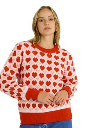 Grain de Malice Pull col Rond imprim&eacute; coeur Femme