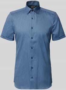 Olymp Level 5 Slim Fit Business-Hemd im Allover-Look mit Kentkragen