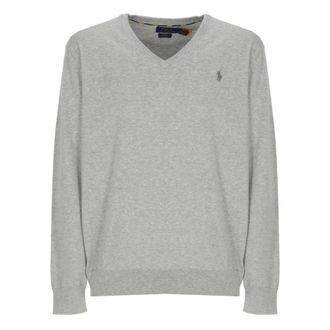 Ralph Lauren Homme, Pulls, Gris, Taille: M Pull en coton &agrave; col en V coupe slim