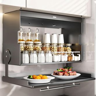 Generic Hängeschrank Mehrzweckschrank Metall Aus Kohlenstoffstahl Gefertigt Zwei Montagemöglichkeiten Magnetische Schranktür Zum Öffnen Nach Unten Wohnzimmers