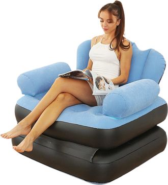 Generic Aufblasbarer Stuhl, 5-in-1, modulares Design, transformierbar, ergonomischer Sessel mit R&uuml;cklinien, f&uuml;r Camping, Schlafzimmer, Wohnzimmer und Ruhezeit