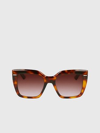 Calvin Klein Rechteckige Sonnenbrille Ck23508s - Brown Havana - Damen - OS