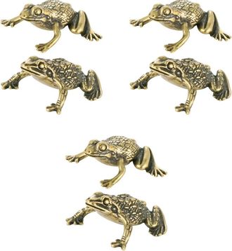 Amosfun 3s&auml;tze Vintage Messing Frosch Und Kr&ouml;te Antike Deko Figuren Aus Hochwertigem Messing F&uuml;r Zuhause Und B&uuml;ro Kreative Tierstatue Als Gl&uuml;cksbringer F&uuml;r Au