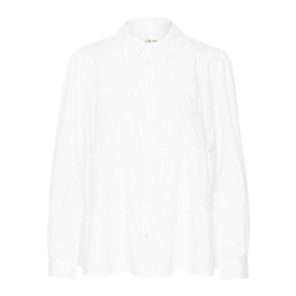 Cream Wei&szlig;e Bluse mit R&uuml;schen - - Blouses & Shirts - Damen - Wei&szlig; - M