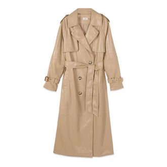 Oltre Femme, Manteaux, Beige, Taille: 42 FR Long Trench Coat