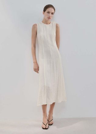 Mango Robe &eacute;vas&eacute; &agrave; godets &eacute;cru - Femme - XL - MANGO