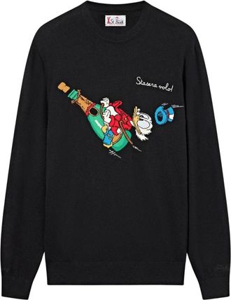 MC2 Saint Barth Heron Rundhals-Pullover - - Knitwear - Herren - Schwarzk - ONE SIZE