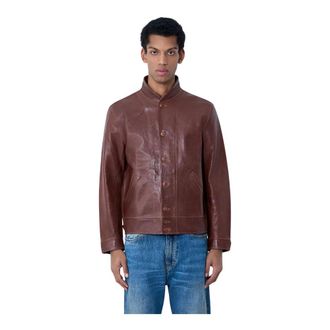 Levi's Homme, Vestes, Brun, Taille: S Veste en cuir boutonn&eacute;e