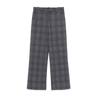 Circolo 1901 Blau karierte Hose mit geradem Bein - - Trousers - Damen - Blau - XL