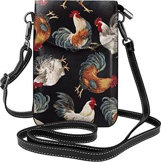 IUBBKI Porte-monnaie pour téléphone portable Coqs français - Petit portefeuille en cuir à bandoulière pour femmes Sac à bandoulière pour carte de transport C