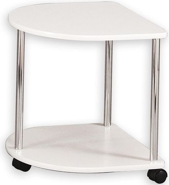 IDIMEX Couchtisch Felina Beistelltisch Wohnzimmertisch Tisch rund mit Rollen und 2 Ablagen in weiß
