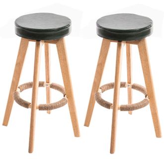 Generic Drehbare Barhocker, 74 cm Sitzh&ouml;he, Barhocker aus Holz, hohe St&uuml;hle aus PU-Leder f&uuml;r K&uuml;cheninsel, Kneipe, Bistro, Restaurant, einfache Montage