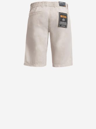 HUGO BOSS Mens Pants Stretch Cotton Light Beige Short