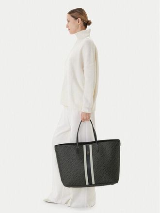 Tommy Hilfiger Handtasche Th Monoplay Le Maxi Tote AW0AW17697 Schwarz