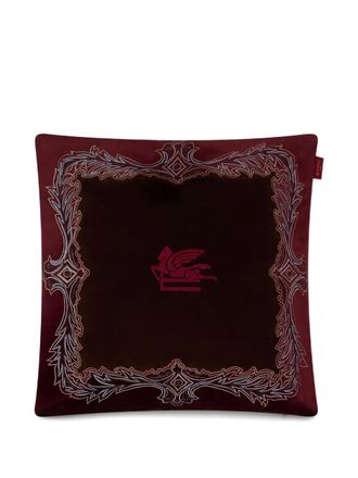 Etro Home coussin &agrave; broderies Pegaso (45 cm x 45 cm) - Rouge