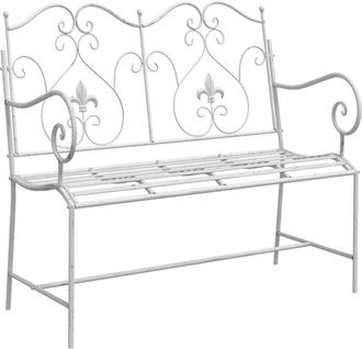 vidaXL Banc de jardin Blanc 104 x 54 x 93cm Acier Vidaxl
