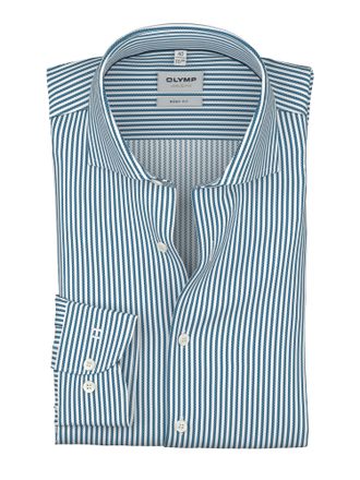 Olymp Businesshemd OLYMP Level 5, Herren, Gr. 39, Verl&auml;ngerter Arm, blau (royal), Web, Obermaterial: 100% Baumwolle, gestreift, normal, 2-Knopf-Manschette v
