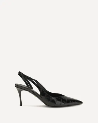 Ferragamo Crocodile-effect leather Slingback Pumps Female 7.5