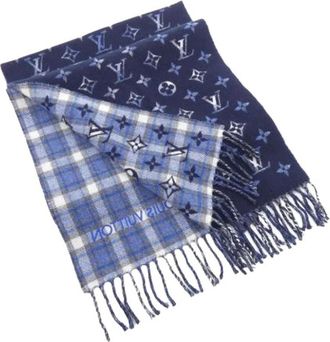 Louis Vuitton Pre-owned Cashmere Stole - Femme - Pre-owned - Bleu - Taille: ONE Size