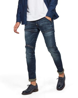 G-Star RAW Herren 5620 3D Zip Knee Skinny Jeans, Blau (worn in wave destroyed D01252-8968-A967), 26W / 34L