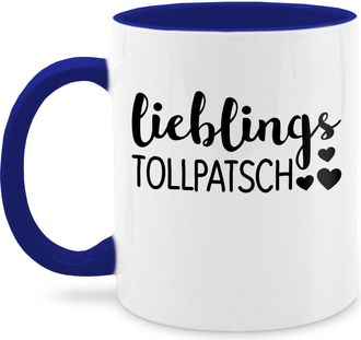 Shirtracer Tasse Tassen 325ml - Statement Sprüche - Lieblings Tollpatsch - schwarz - 325 ml - Dunkelblau - tollpatschige spruchtasse sarkasmus tollpatschig kaffe