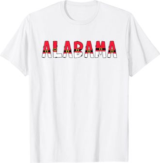 BDAZ Alabama Weihnachtsmann Buchstaben Herren Damen T-Shirt