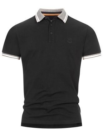 Indicode Herren INJamie Poloshirt aus 100% Baumwolle | Herrenpoloshirt Polokragen Baumwollshirt Black, XL