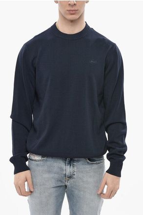 Diesel Cotton-Blend Crewneck Sweater OUT-OUT With Embossed Logo size Xxl