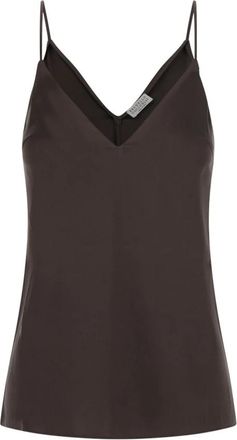 Brunello Cucinelli &Auml;rmelloses Oberteil - - Tops - Damen - Braun - L