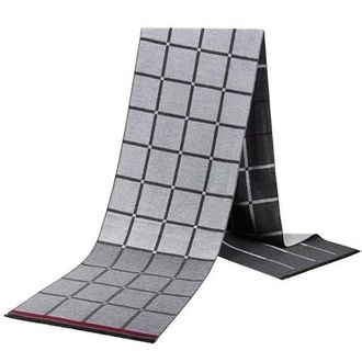 Generic Écharpe classique à carreaux pour homme - Écharpe dhiver chaude et douce pour homme - Style décontracté - Noir et gris - 30 x 180 cm, Couleur 333, tai
