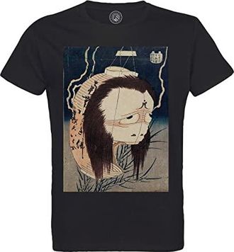 Fabulous T-Shirt Homme Col Rond Coton Bio Hokusai Art Japonais Estampe Lanterne Fantome Beaux Arts