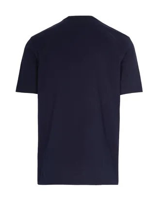 HUGO BOSS Mens T-Shirt Crew Neck Dark Blue Cotton T-Shirts And Polos