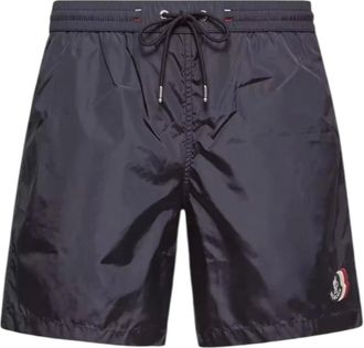 Moncler Homme, Maillots de bain, Bleu, Taille: XL Logo Patch Swim Shorts
