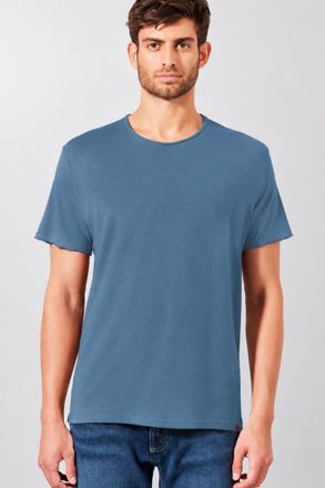 Hempage Hempage Herren vegan T-Shirt Timeless Basic Atlantic Blue