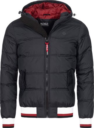 Indicode Herren Bacon Steppjacke in Daunenjacken-Optik | Winterjacke &Uuml;bergangsjacke Black, L