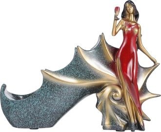 OSALADI Weinflaschenhalter aus Kunstharz mit M&auml;dchenmotiv Dekorativer Flaschenhalter f&uuml;r Wohnraum Langlebiger Weinaufbewahrungshalter f&uuml;r Zuhause Bar und Rest