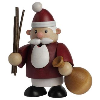 KWO Olbernhau Olbernhau Räuchermann Weihnachtsmann, Mini, 10 cm, Holz, Mehrfarbig, 10cm