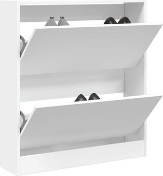 vidaXL Armoire &agrave; chaussures blanc 80x21x87,5 cm bois ding&eacute;nierie