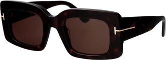 Tom Ford unisex, Accessoires, Brun, Taille: 50 MM Lunettes de soleil Brigitta