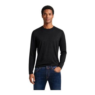 FILIPPO DE LAURENTIIS Royal Wool Langarm-T-Shirt - - Tops - Herren - Schwarzk - 3XL