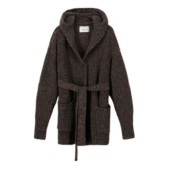 Roberto Collina Moulin&eacute; Strickjacke mit Kapuze und G&uuml;rtel - - Knitwear - Damen - Braun - S