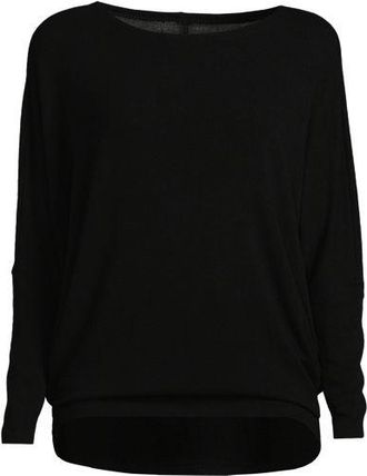 Lands End Shirt mit Fledermausärmeln aus softem Viskosemix, Damen, Größe:40-42 regular, Schwarz, Viskose-Mischung/Polyester-Mischung, by Lands End