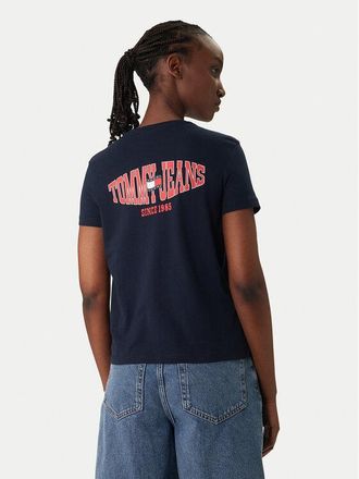 Tommy Jeans T-Shirt Wavy Flag DW0DW22274 Dunkelblau Regular Fit
