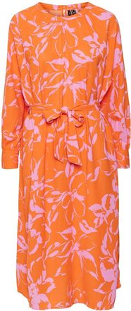 Vero Moda Vero Moda Womens VMPOLLIANA Inge LS Calf Dress WVN GA Kleid, Scarlet Ibis/AOP:Polliana, XS