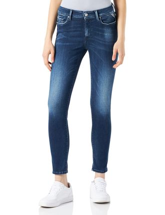 Replay Damen Jeans Luzien Skinny-Fit Hyperflex White Shades mit Stretch, Medium Blue 009 (Blau), 30W / 32L