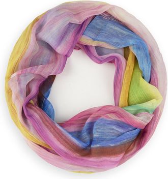 Glamexx24 Loop Schlauchschal für Damen, Farbverlauf Sommer Loop Rundschal Leichter Verlauf Regenbogen Sommerlicher Schal